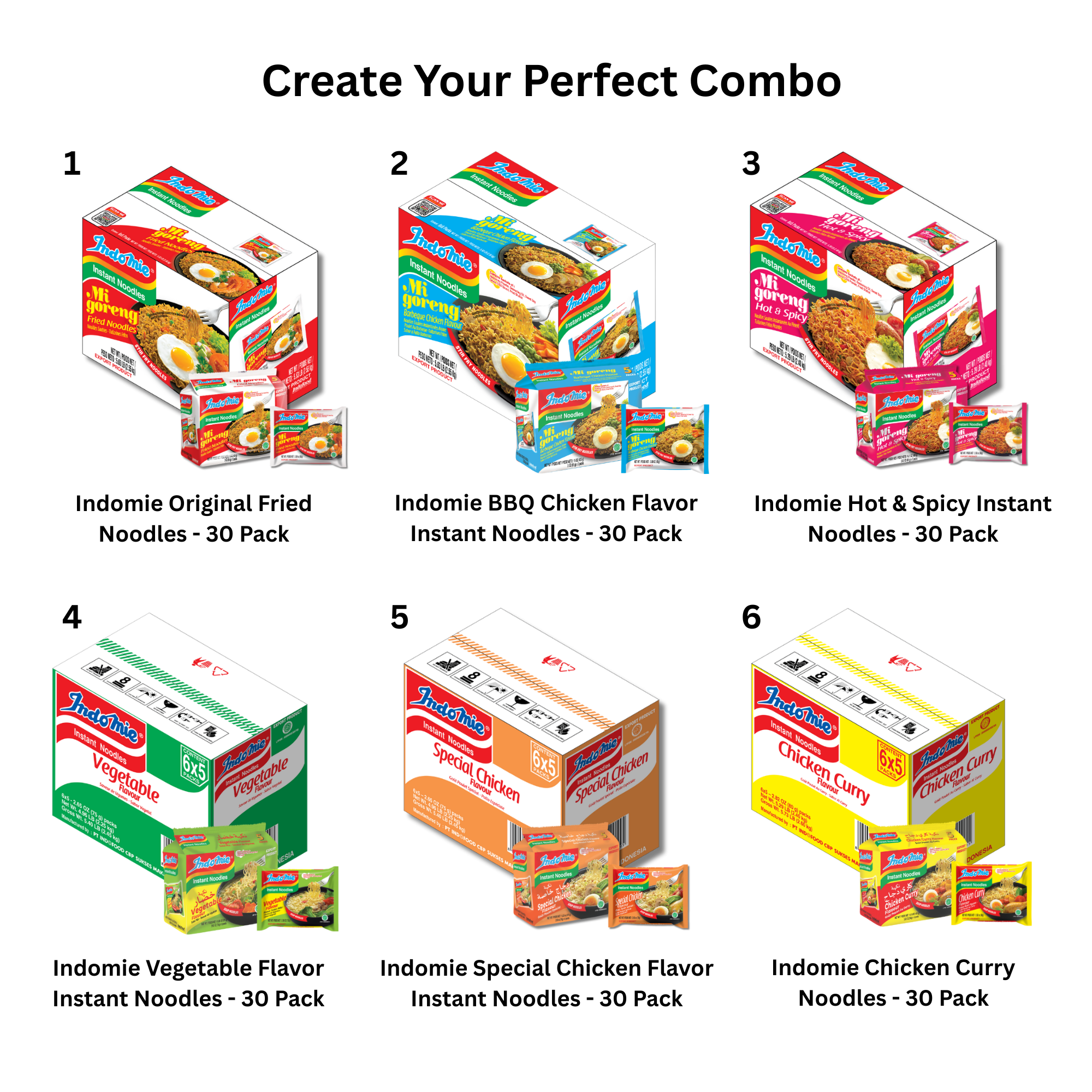 Customized Bundle Indomie Mi Goreng Fried Noodle Original - 30 Packs ...