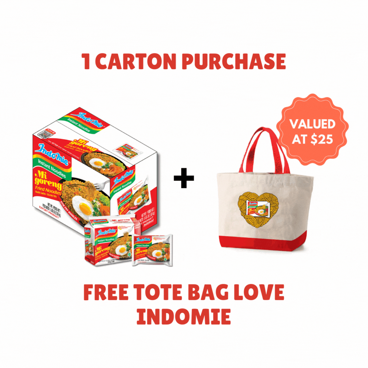 Official Indomie (30 Packs) Free Tote Bag Indomie Love – indomie.us